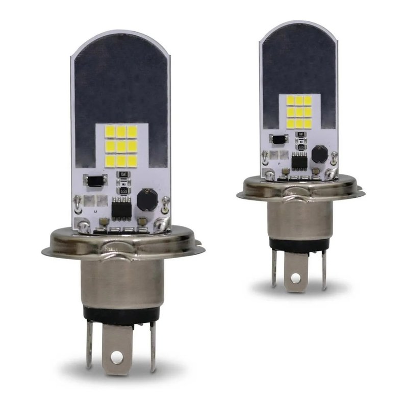 Lâmpada LED H4 Bivolt 12/24V 20W Branco 6500K Par Autopoli