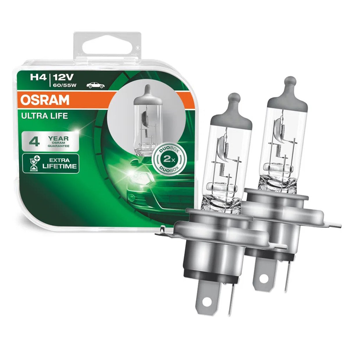 Lâmpada Halógena H4 Ultralife 64193 60/55W 12V Osram (Par)