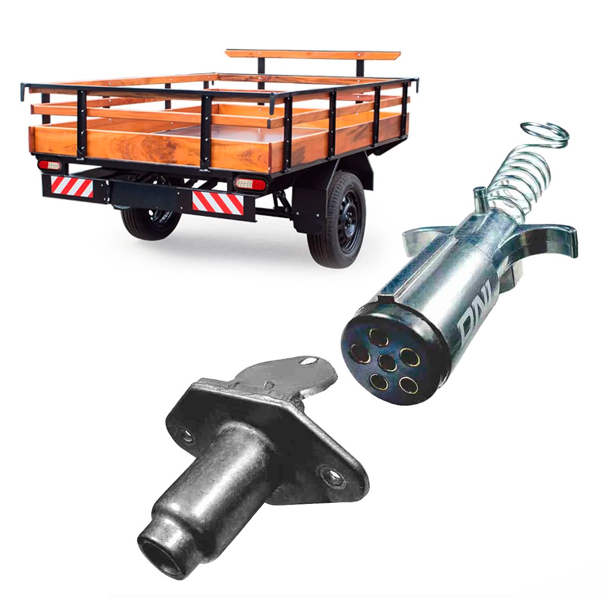 Tomada de Engate Macho e Fêmea 6 Polos Completa DNI