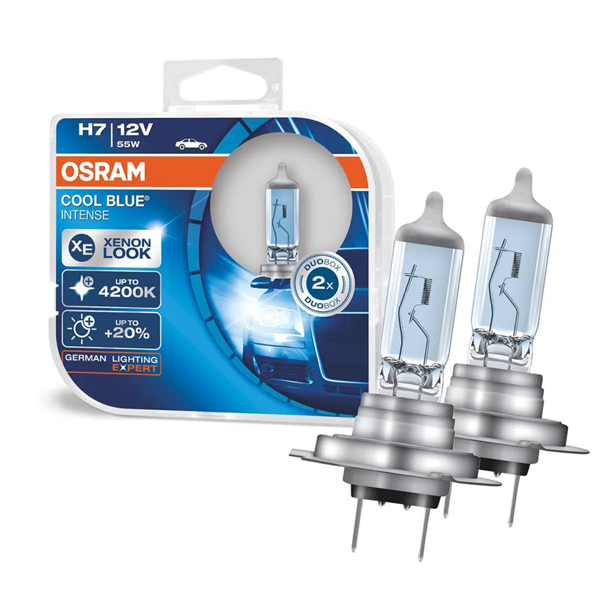 Lâmpada H7 CoolBlue 4200K 12V 55W 64210CBI Osram (Par)