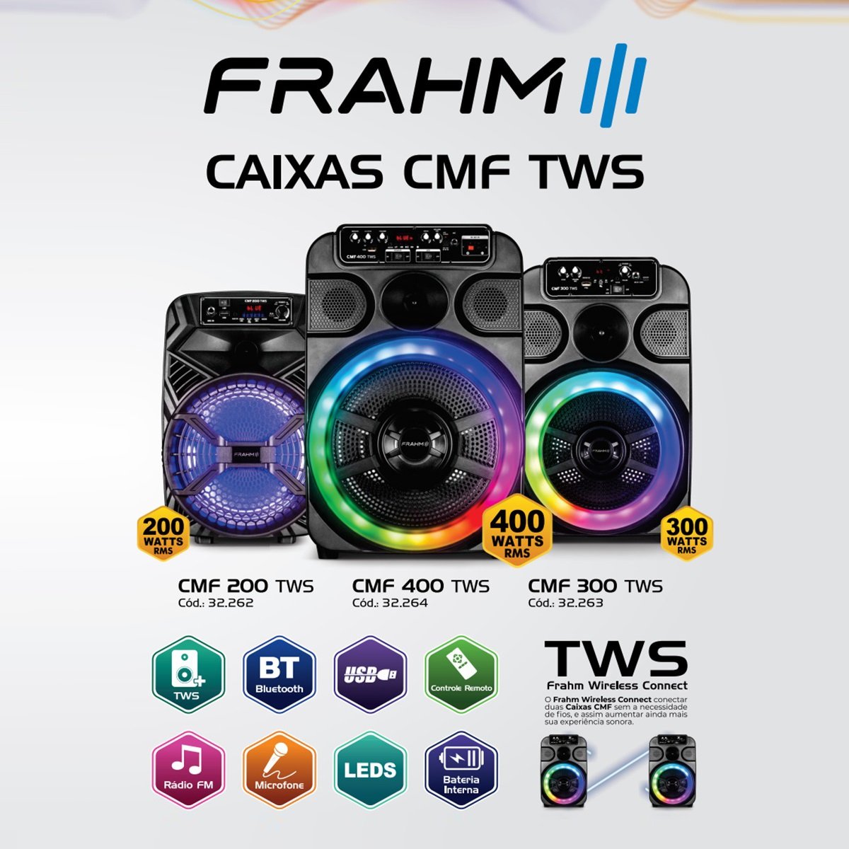 Caixa de Som Portátil Bluetooth CMF300 TWS Frahm