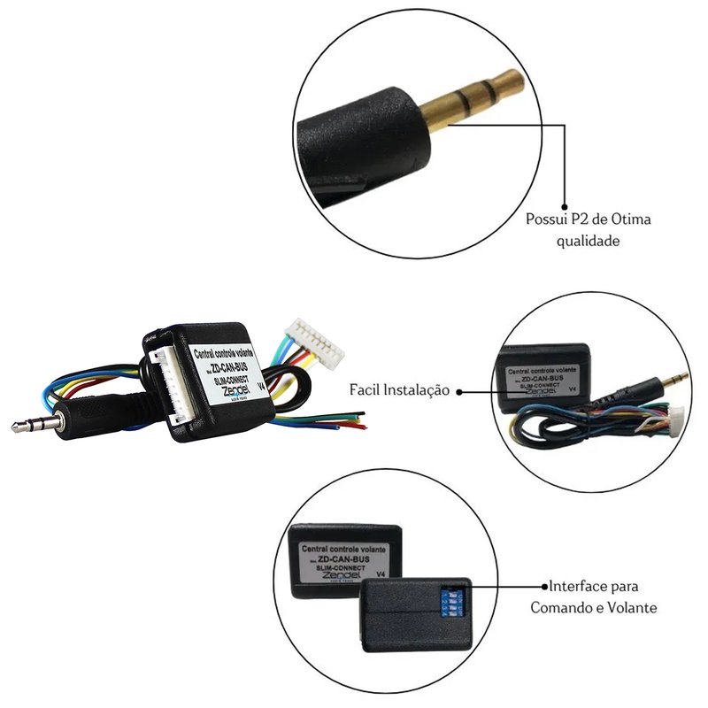 Interface Controle de Volante para Rede CAN Zendel