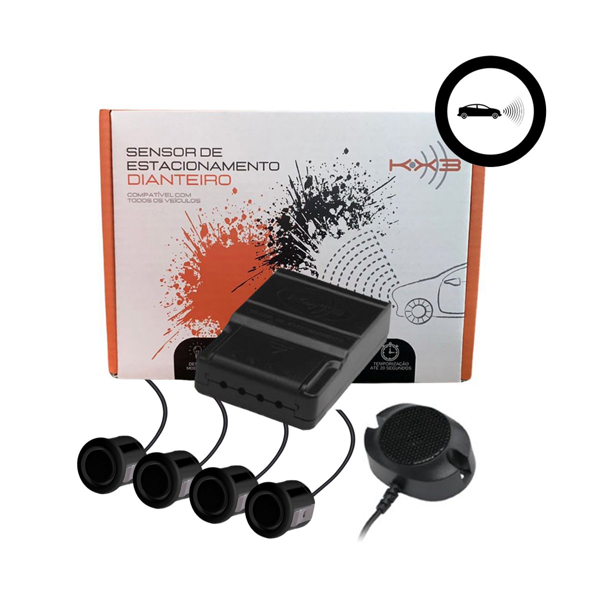 Sensor Sonoro Estacionamento 16.5mm Dianteiro KX3 - Preto Fosco